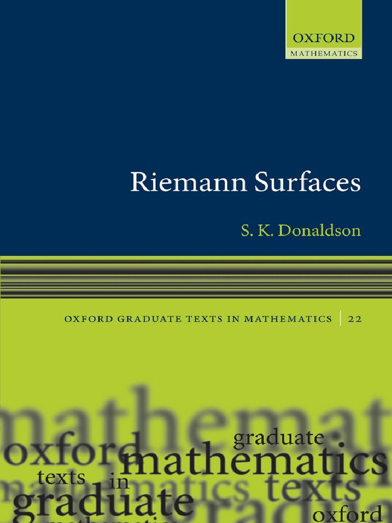 Riemann Surfaces | PDF | Differential Geometry | Holomorphic Function