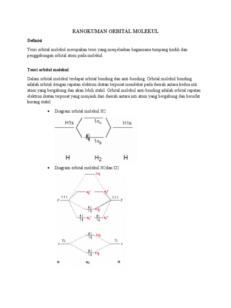 Rangkuman Orbital Molekul | PDF