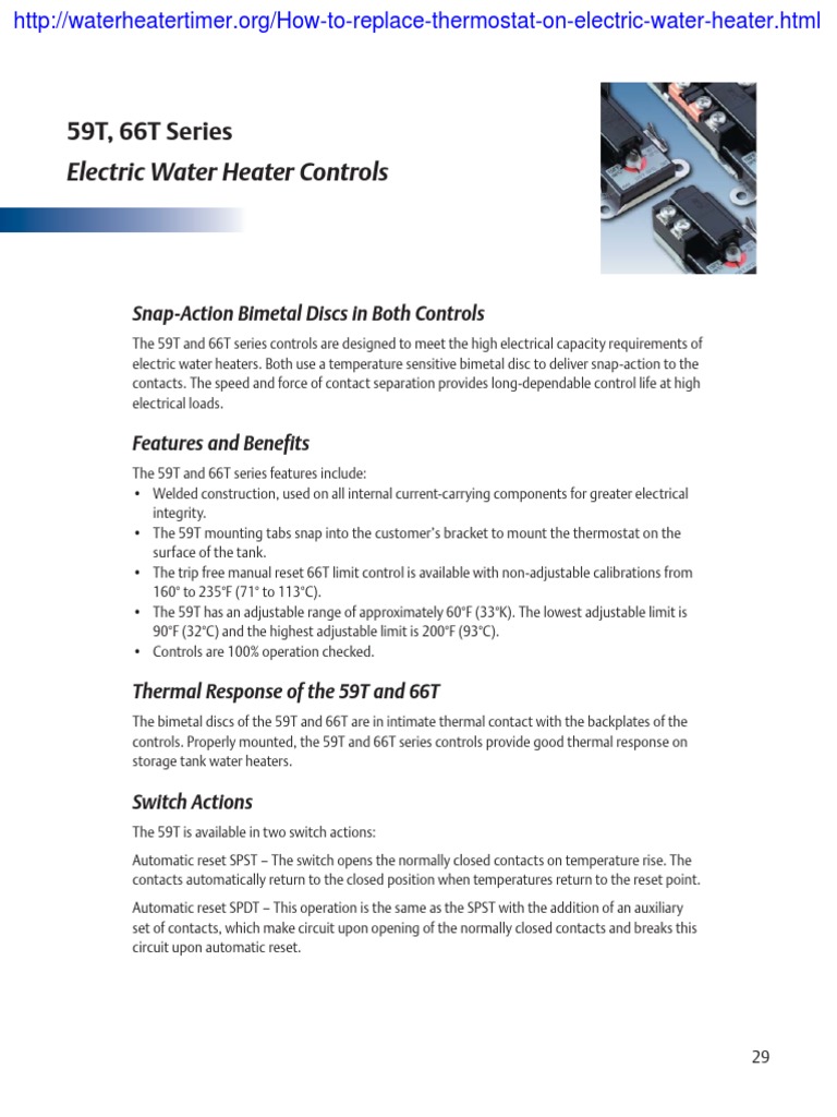 59T Thermostat Features and Wiring Guide | PDF | Switch | Thermostat