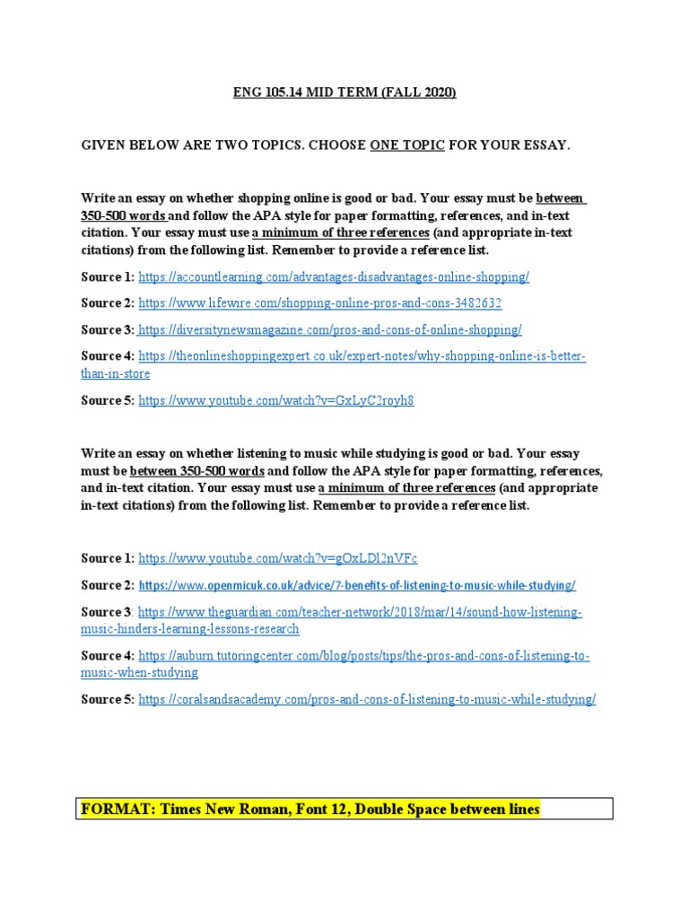 FORMAT: Times New Roman, Font 12, Double Space Between Lines | PDF