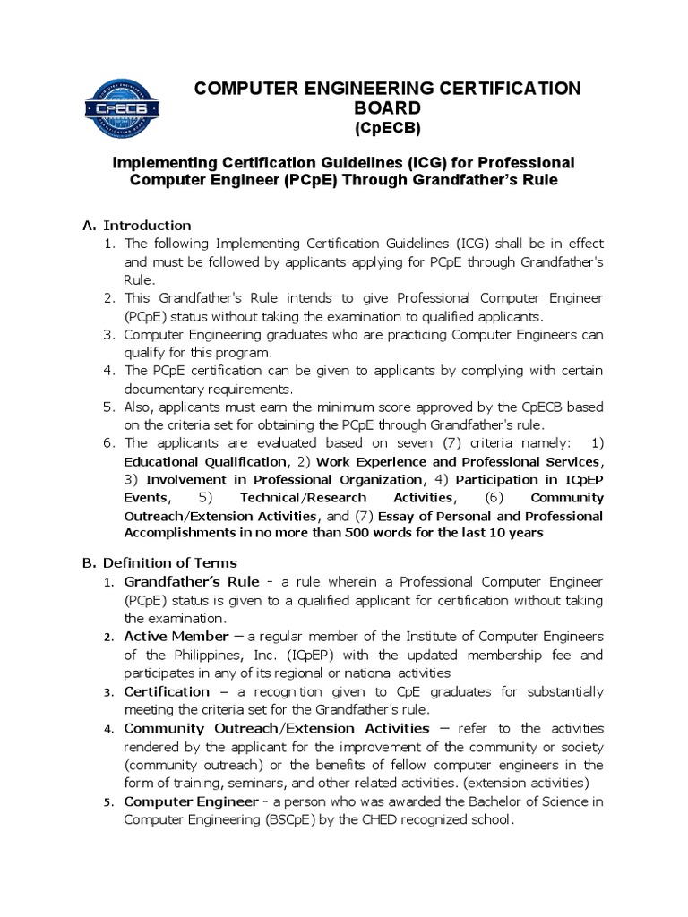 GFR Icg Pcpe | PDF | Engineer | Academic Degree