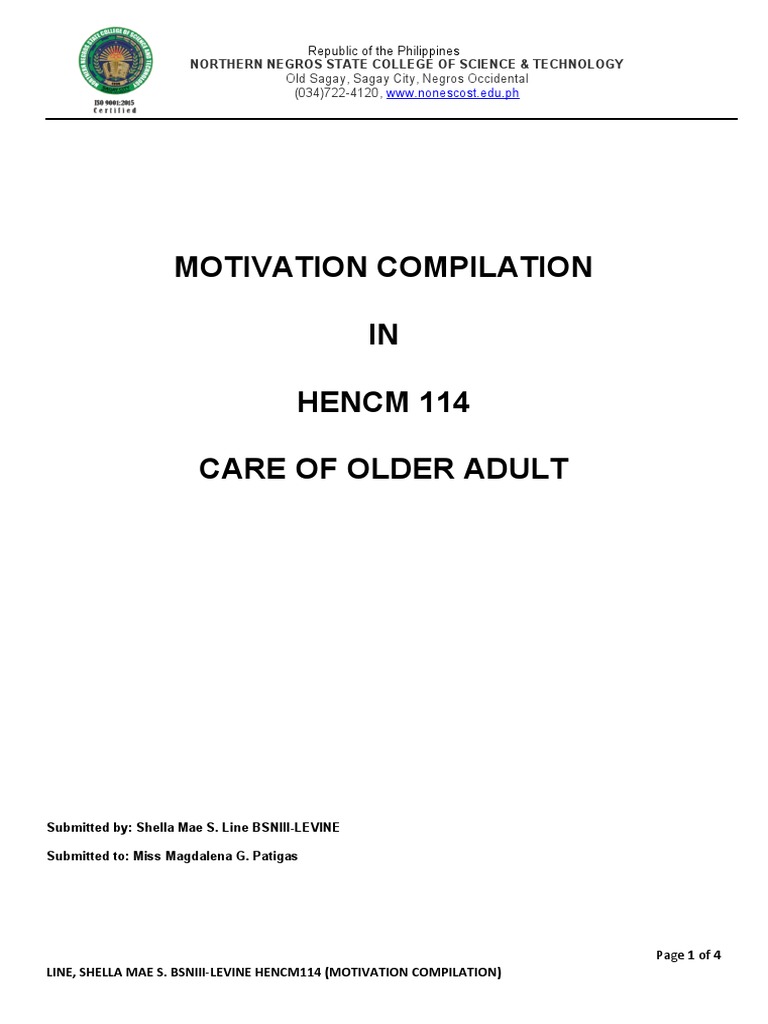Line, Shella Mae S.-Bsniii-Levine-Motivation-Hencm114-Compilation | PDF ...