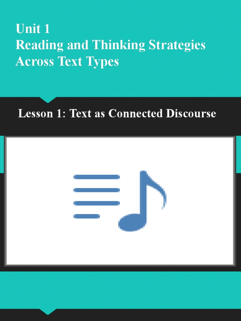 Unit 1-Lesson 1 (Text As Connected Discourse) | PDF | Writers | Poetry