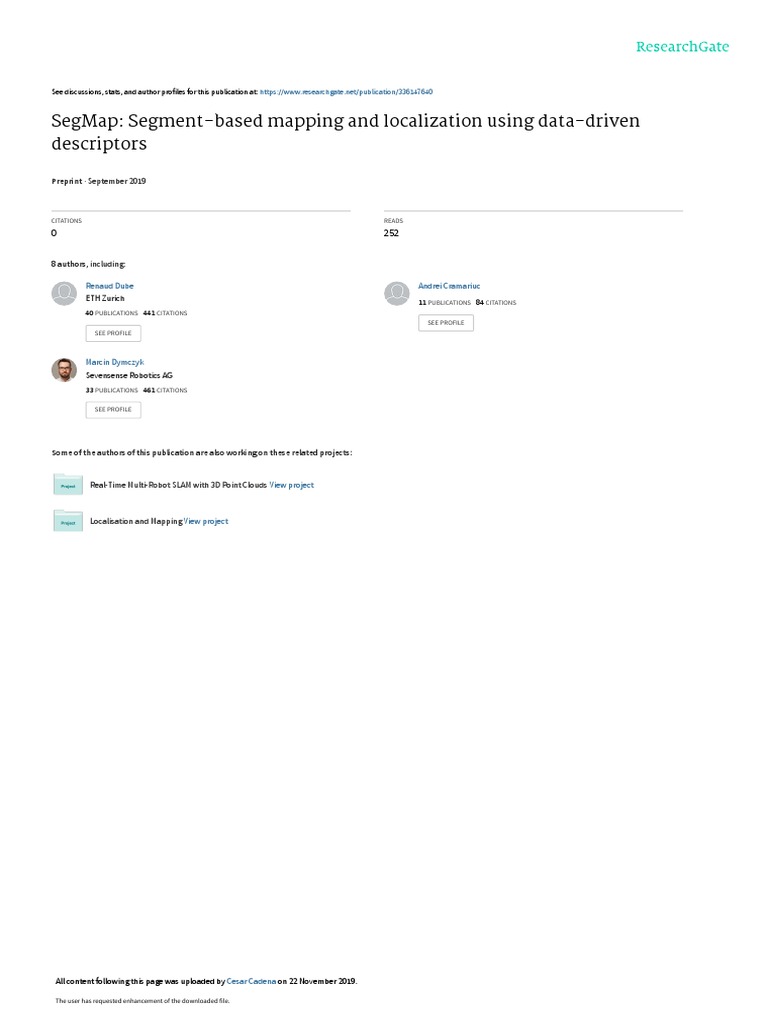 Segmap Segment Based Mapping And Localization Using Data Driven