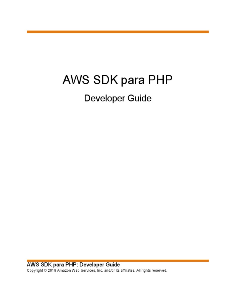Aws SDK PHP v3 Developer Guide | PDF | Servicios web de Amazon | Kit de desarrollo de software