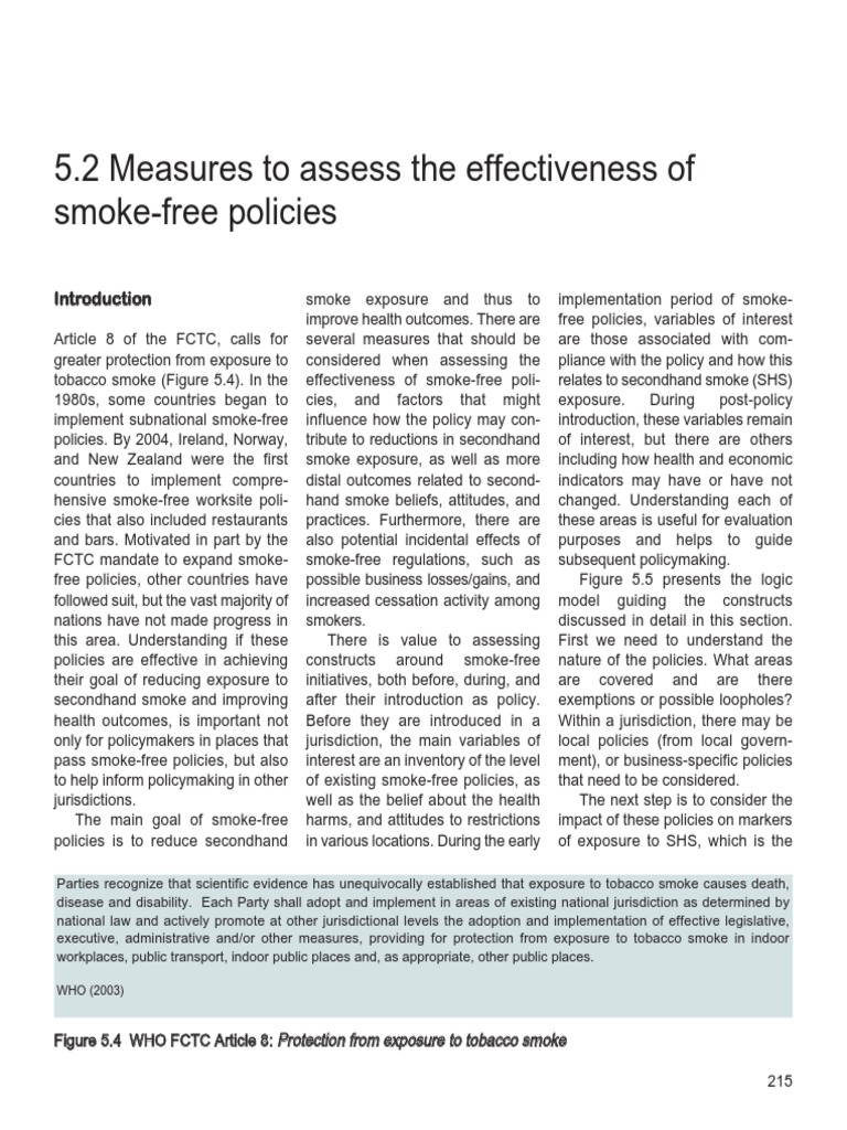 Measures To Assess The Effectiveness of Smoke-Free Policies | PDF ...