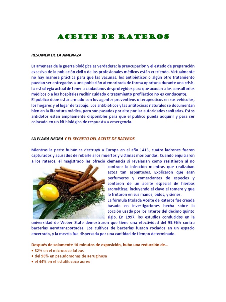 ACEITE DE RATEROS - Historia-2 | PDF | Microbiología | Especialidades ...