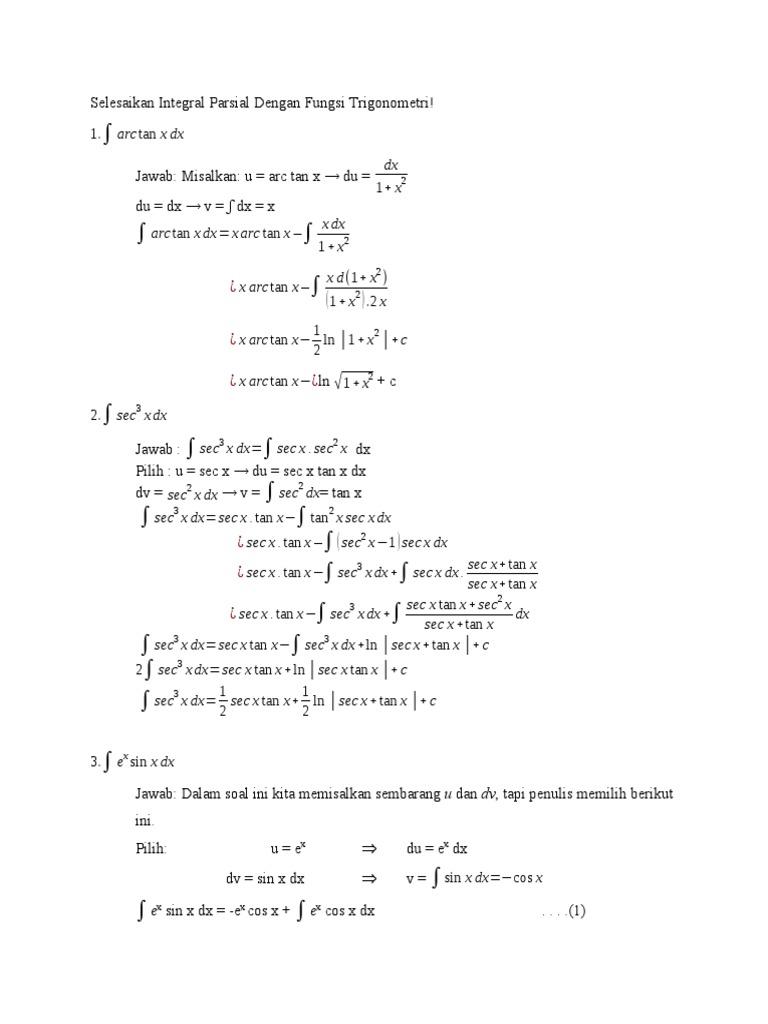 Soal+jawaban Integral Trigonometri - Kelompok 8 | PDF