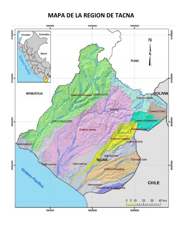 Map of the Tacna Region: A Detailed Geographic Breakdown of Areas ...