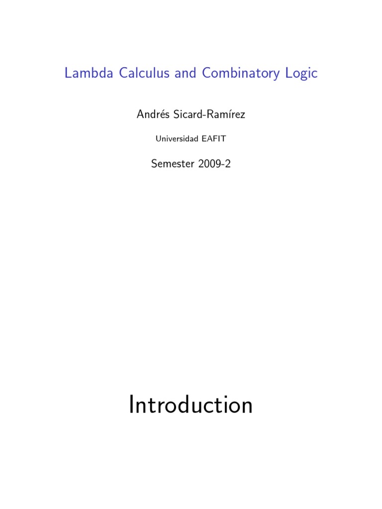 Lambda Calculus and Combinatory Logic | PDF | Theoretical Computer Science | Deductive Reasoning