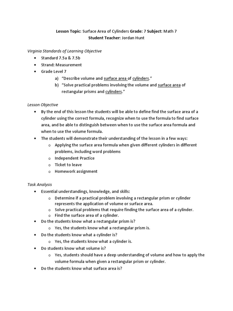 Virginia Standards of Learning Objective | PDF | Area | Learning