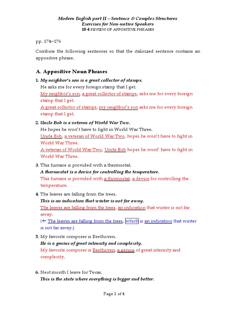 Appositive Phrases: Exercises & Examples | PDF | Art