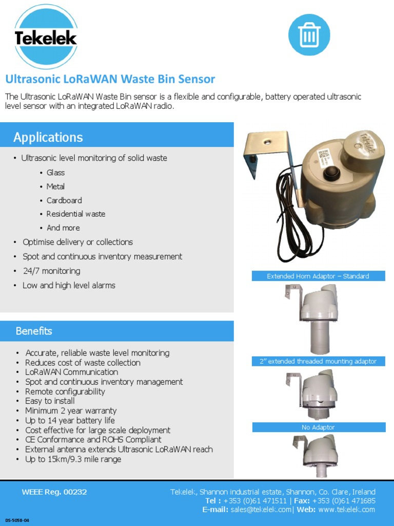Ultrasonic LoRaWAN Waste Bin Sensor | PDF | Electromagnetic Compatibility | Radio