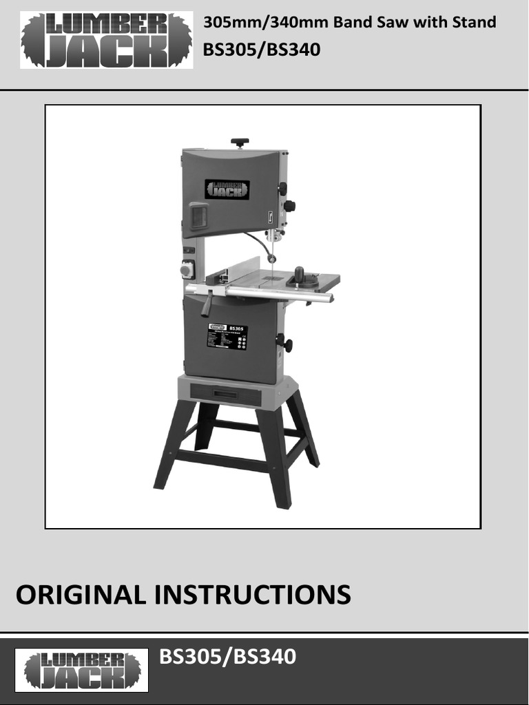 Original Instructions: BS305/BS340 | PDF | Screw | Belt (Mechanical)