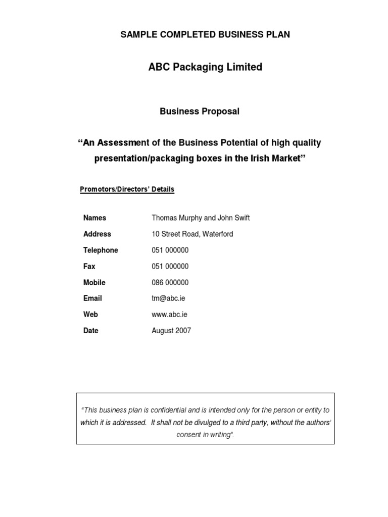 ABC Packaging Business Plan Overview | PDF | Sales | Iso 9000