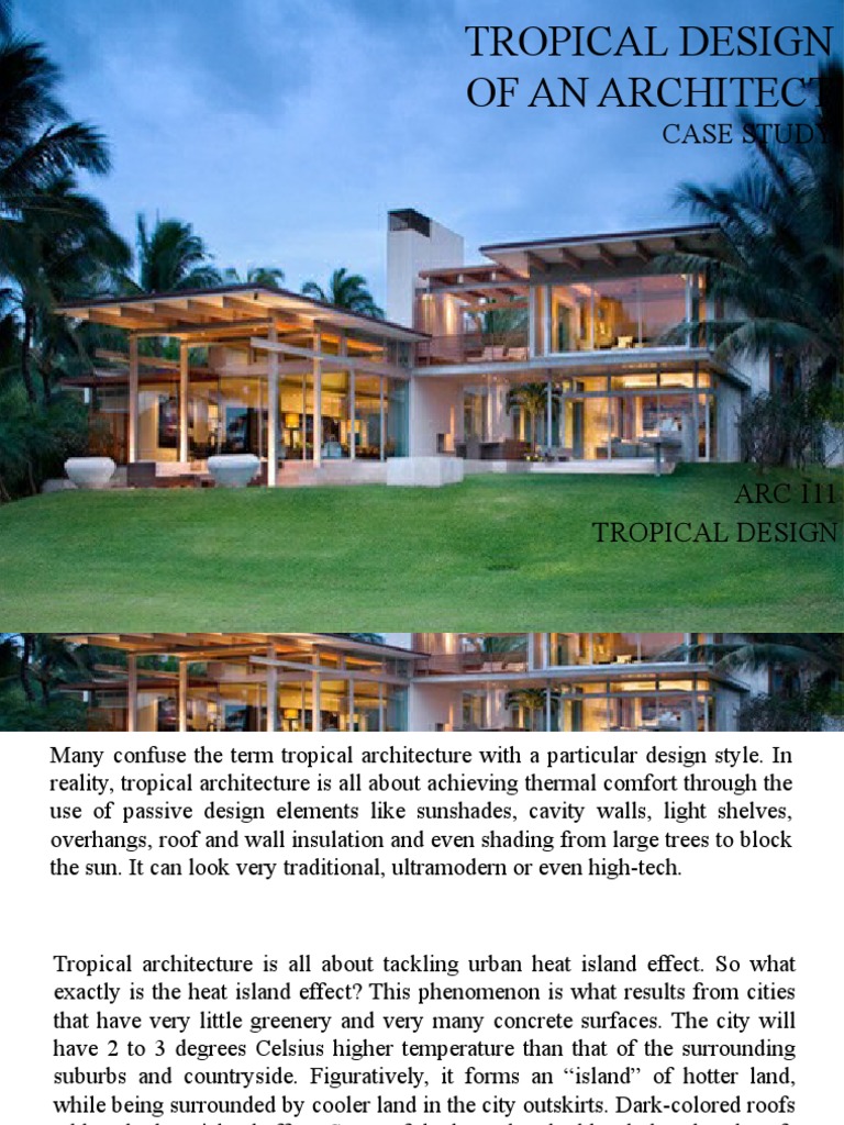 Case Study Tropical Climate | PDF | Green Building | Sustainability