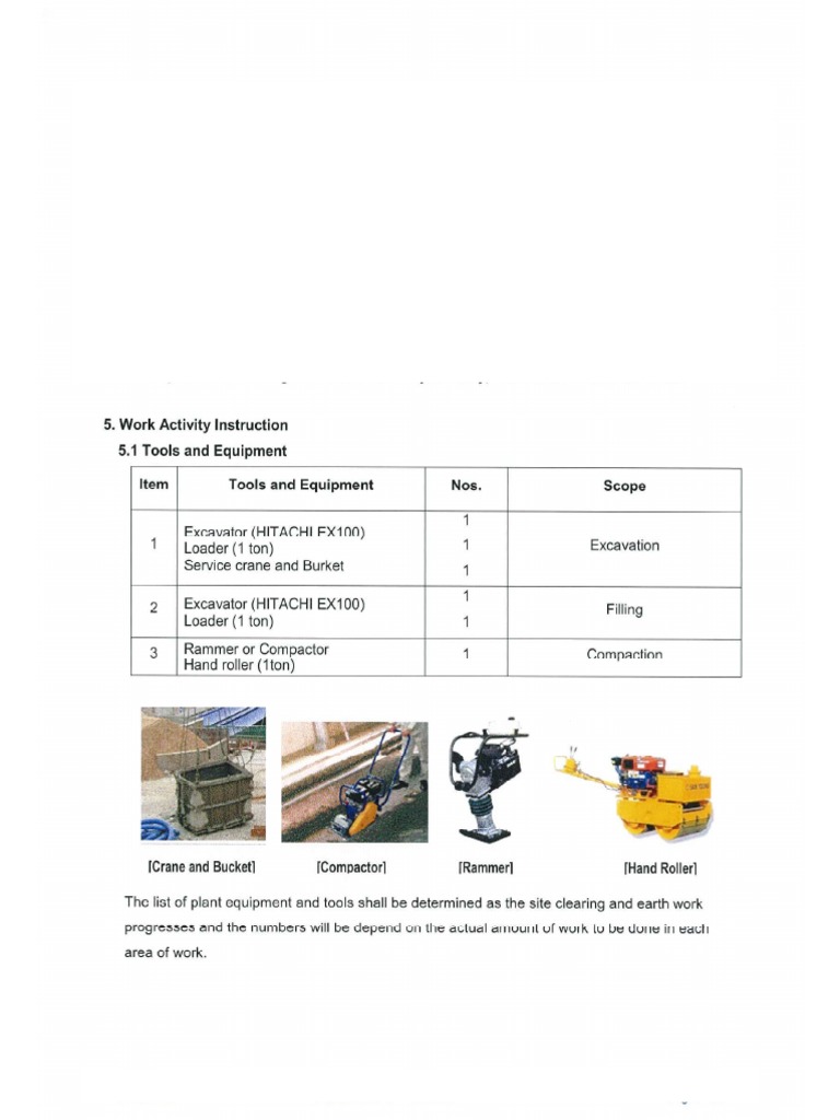 Method Statement Earthwork 2.0 | PDF