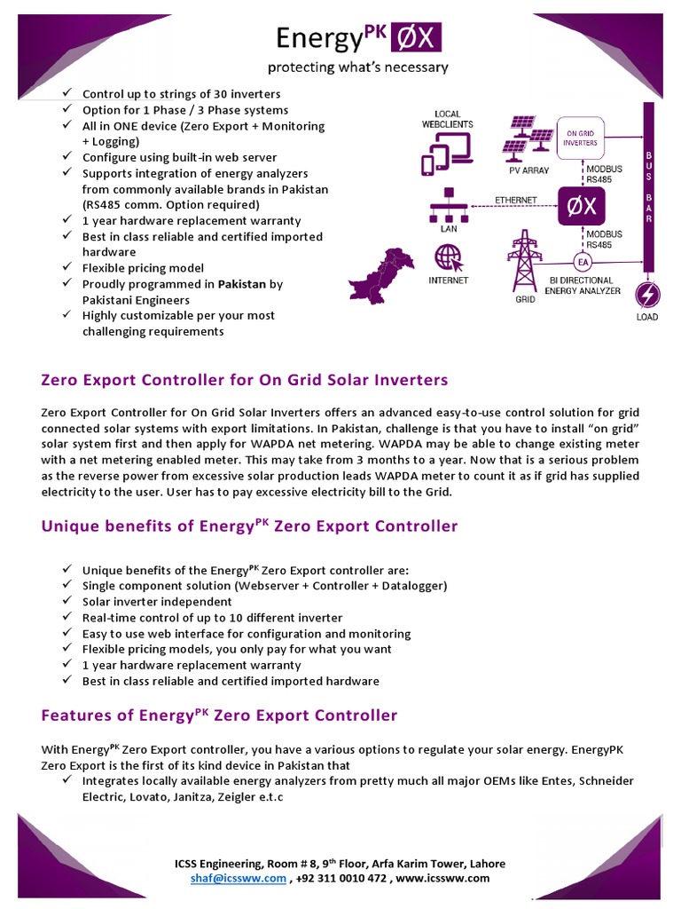 Zero Export Controller for Solar Systems | PDF | Solar Power ...