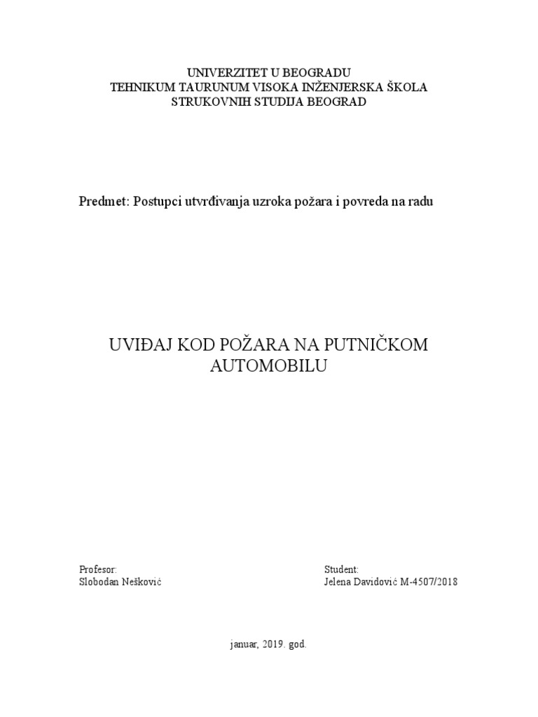 Jelena Davidovic Uvidjaj | PDF