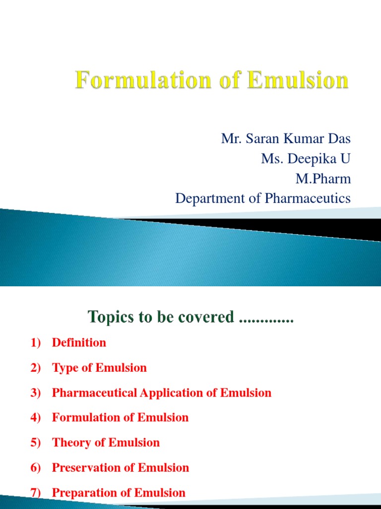 EMULSION | PDF | Emulsion | Materials Science