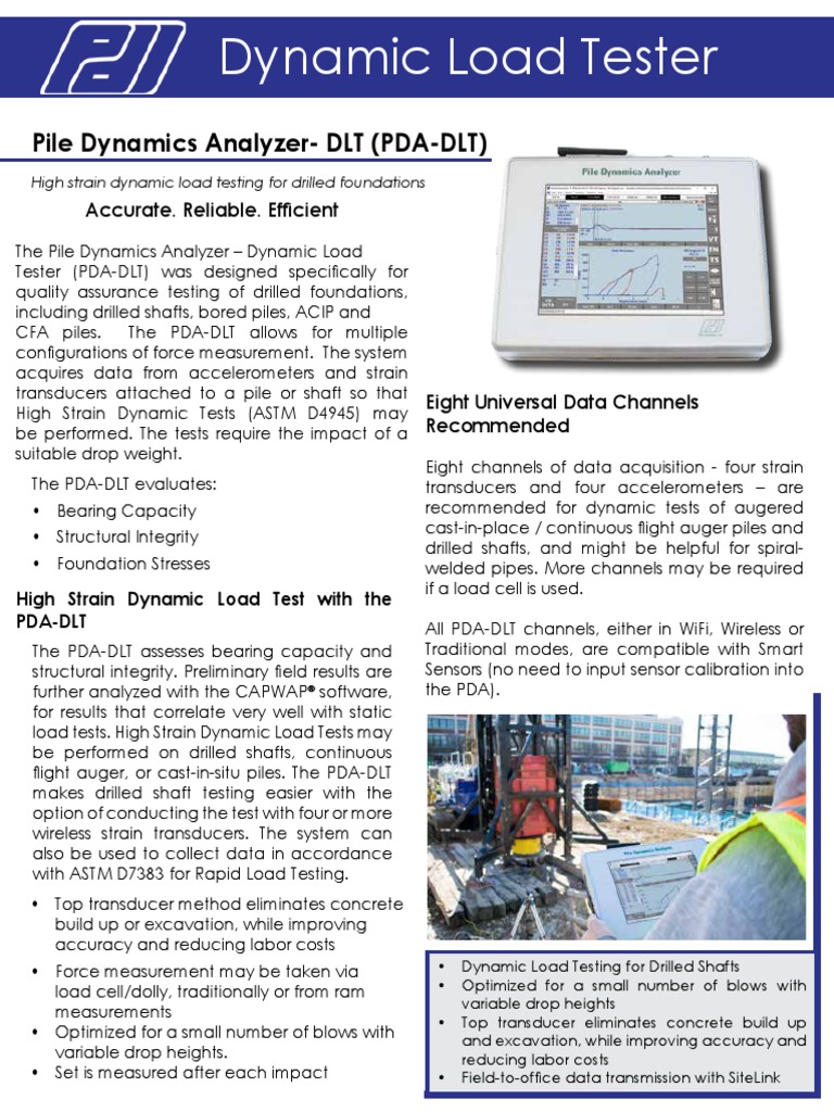 PDI PDA DLT Brochure | PDF | Deep Foundation | Personal Digital Assistant