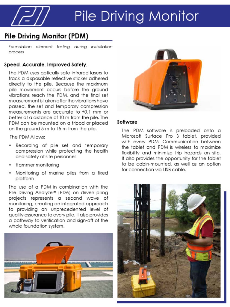 Pile Driving Monitor (PDM) : Speed. Accurate. Improved Safety | PDF ...