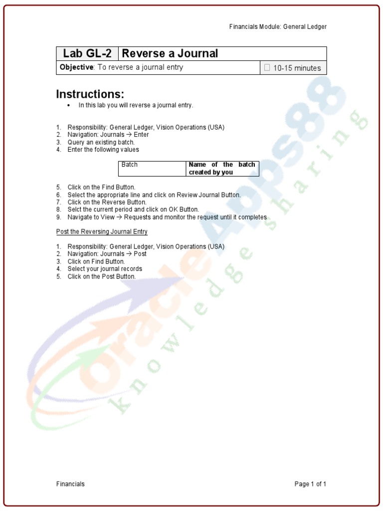 General Ledger Journal Reversal Guide | PDF