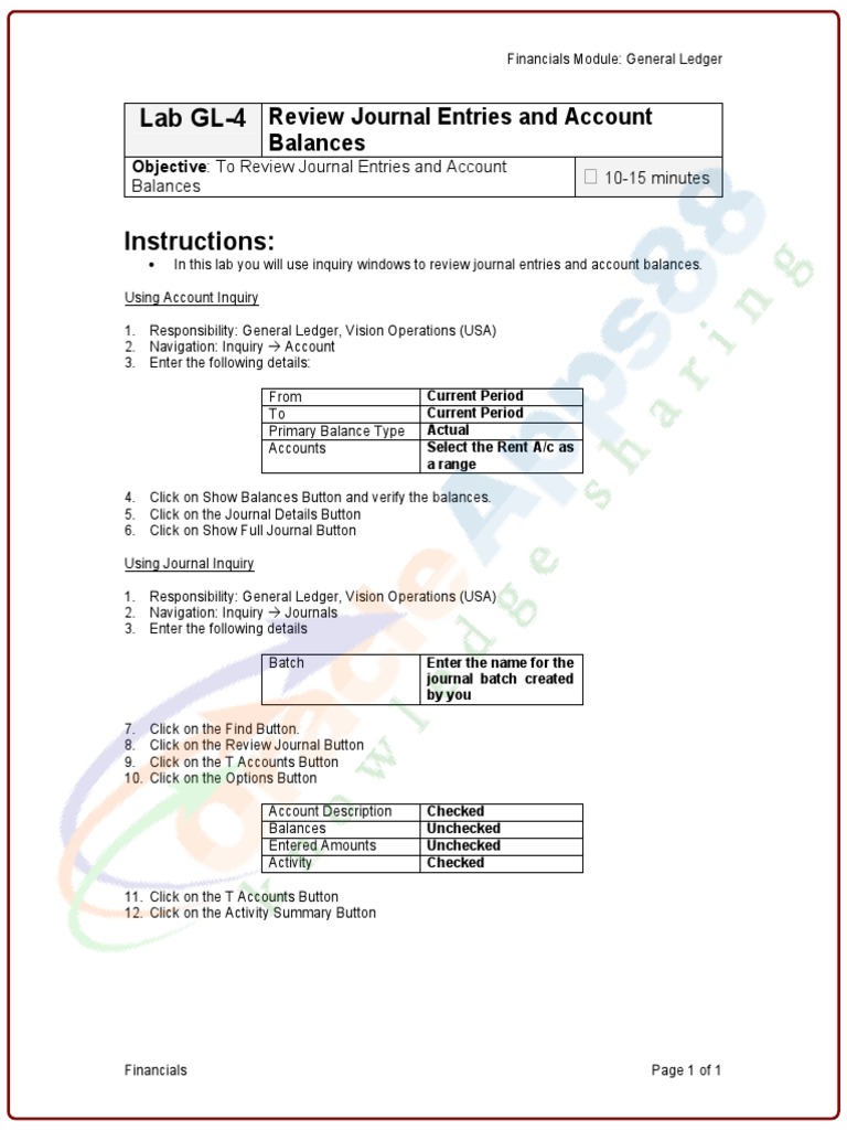 Review Journal Entries in GL Module | PDF | Finance & Money Management