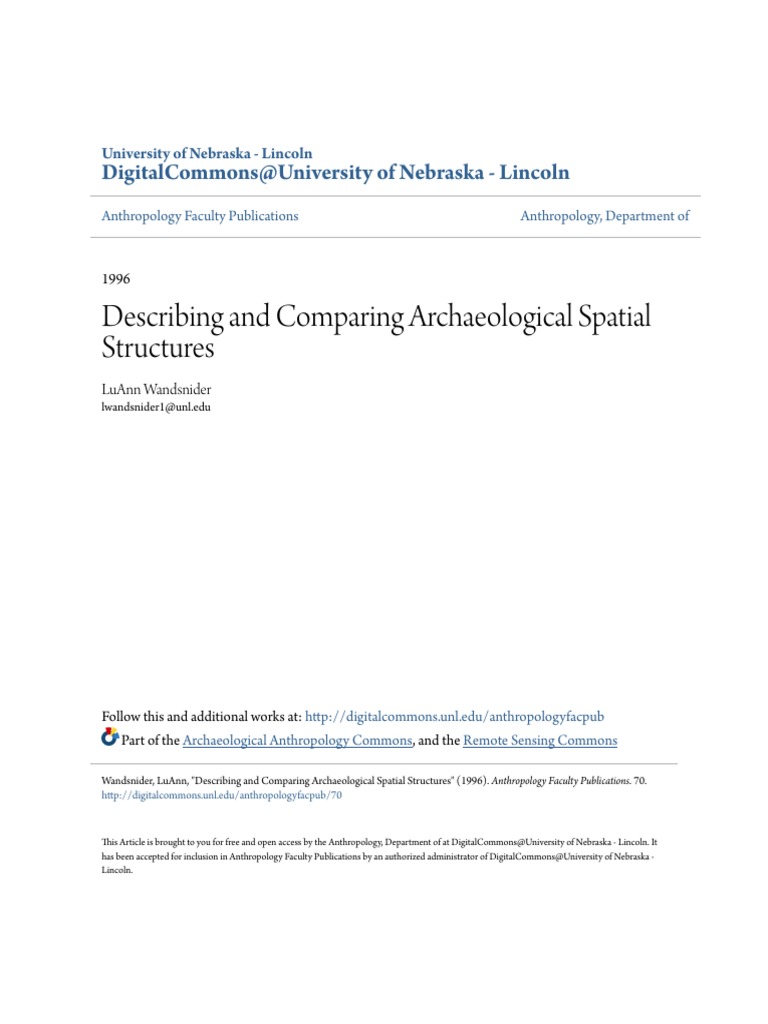 Describing and Comparing Archaeological Spatial Structures ...