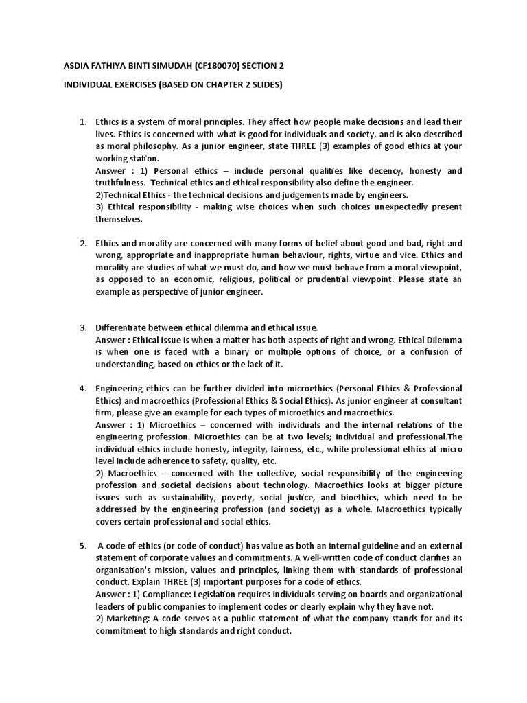 Engineering Society (Individual Exercises) | PDF | Morality | Engineer