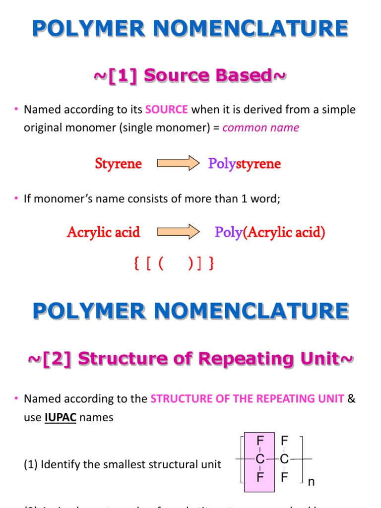 1.1 Nomenclature and Stereochemistry | PDF | Copolymer | Polymers