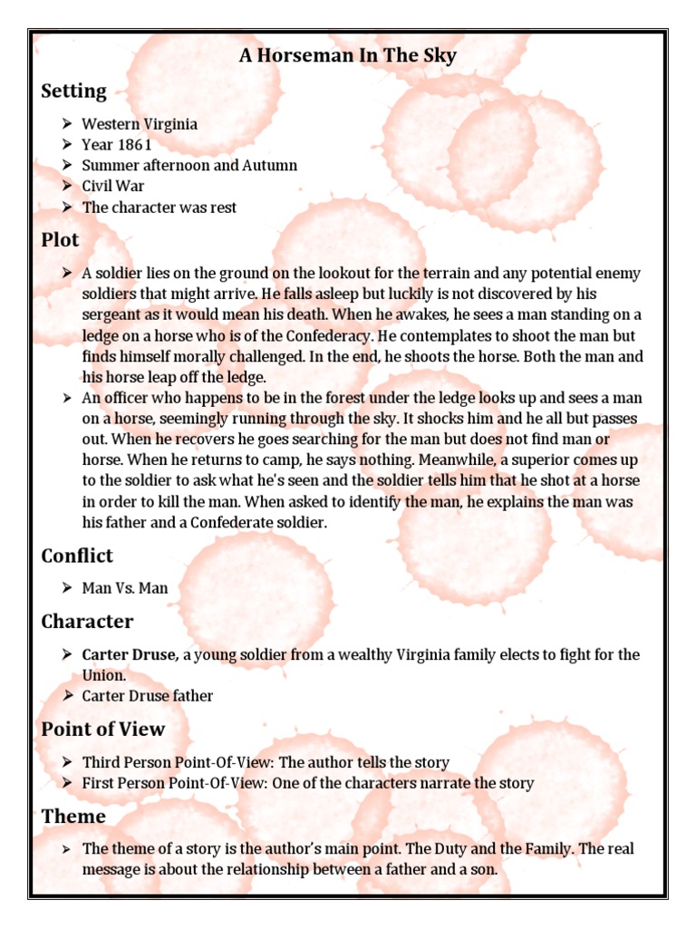 A Horseman in The Sky Setting | PDF | Young Adult