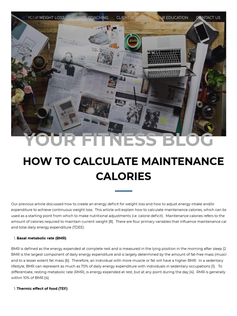 How To Calculate Maintenance Calories - JC Fitness PDF | PDF | Energy ...