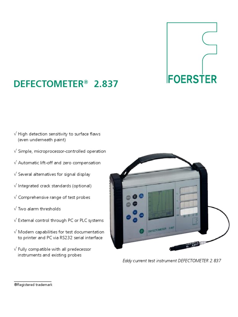 Defectometer 2.837: Eddy Current Test Instrument DEFECTOMETER 2.837 ...