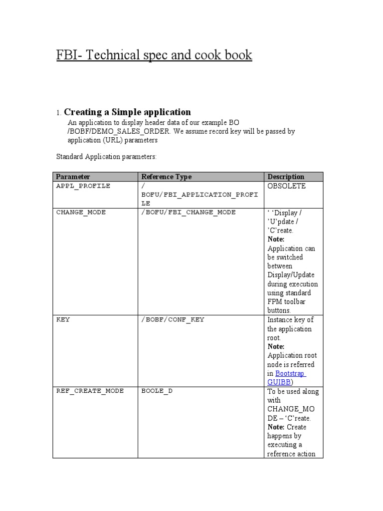 FBI-Technical Spec and Cook Book: Creating A Simple Application | PDF ...