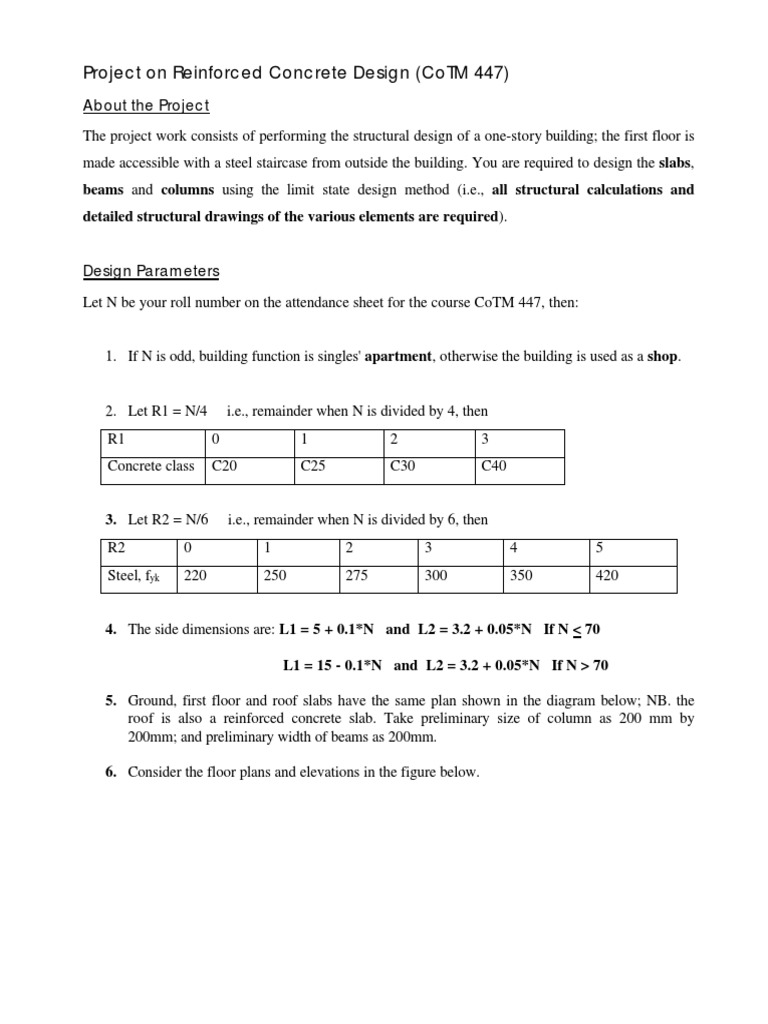 Project On Reinforced Concrete Design (Cotm 447) | Download Free PDF ...