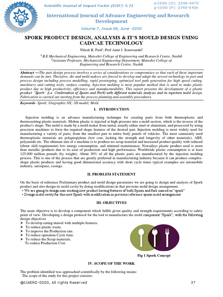 Spork Product Design, Analysis & It's Mould Design Using Cad-Cae ...