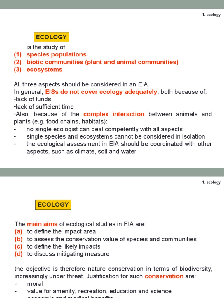 Ecological Assessment in EIA Processes | PDF | Conservation Biology ...