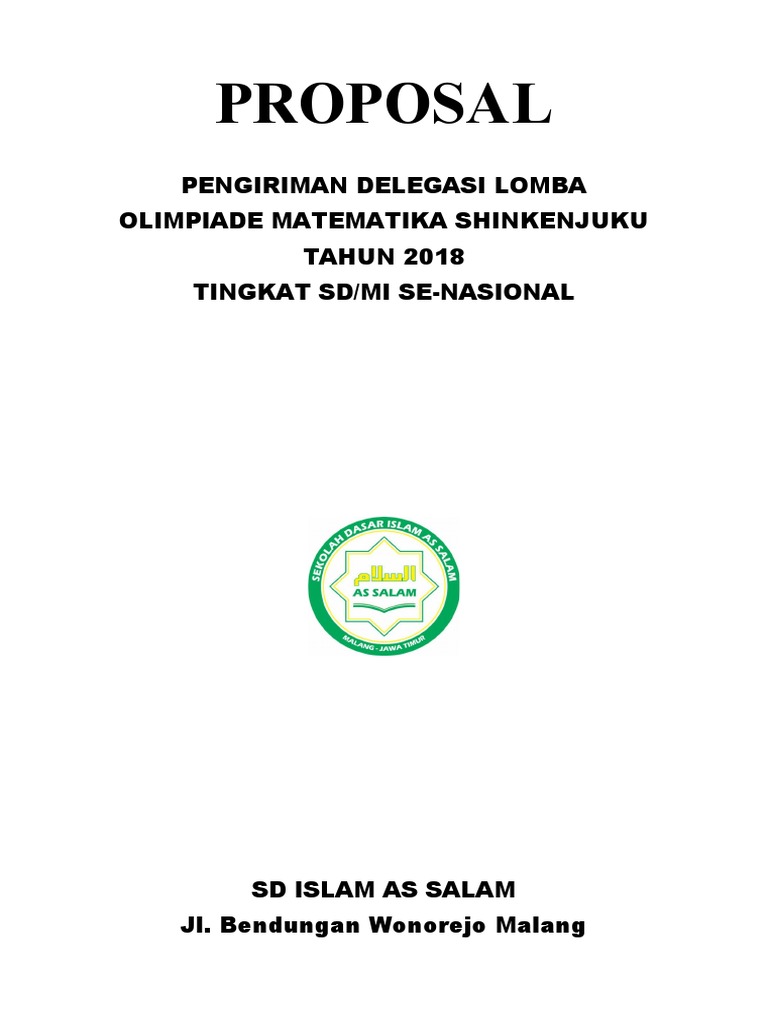 Proposal Olimpiade Shinkenjuku | PDF