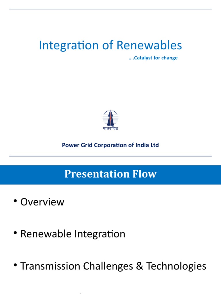 Renewable Integration - POWERGRID | PDF | Electrical Grid | Electric Power Transmission