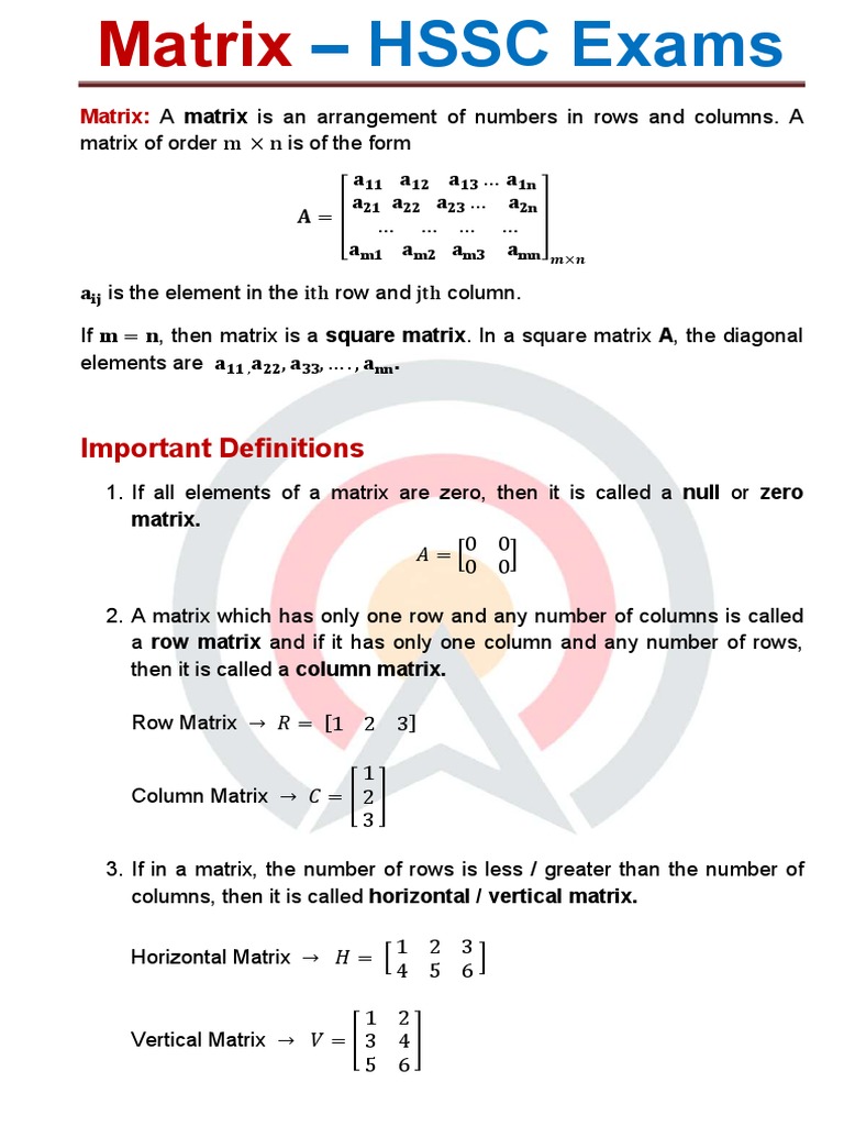 02549e5d7a665-Chapter 2. Matrices - Advance Maths HSSC PDF | PDF | Matrix (Mathematics) | Matrix ...