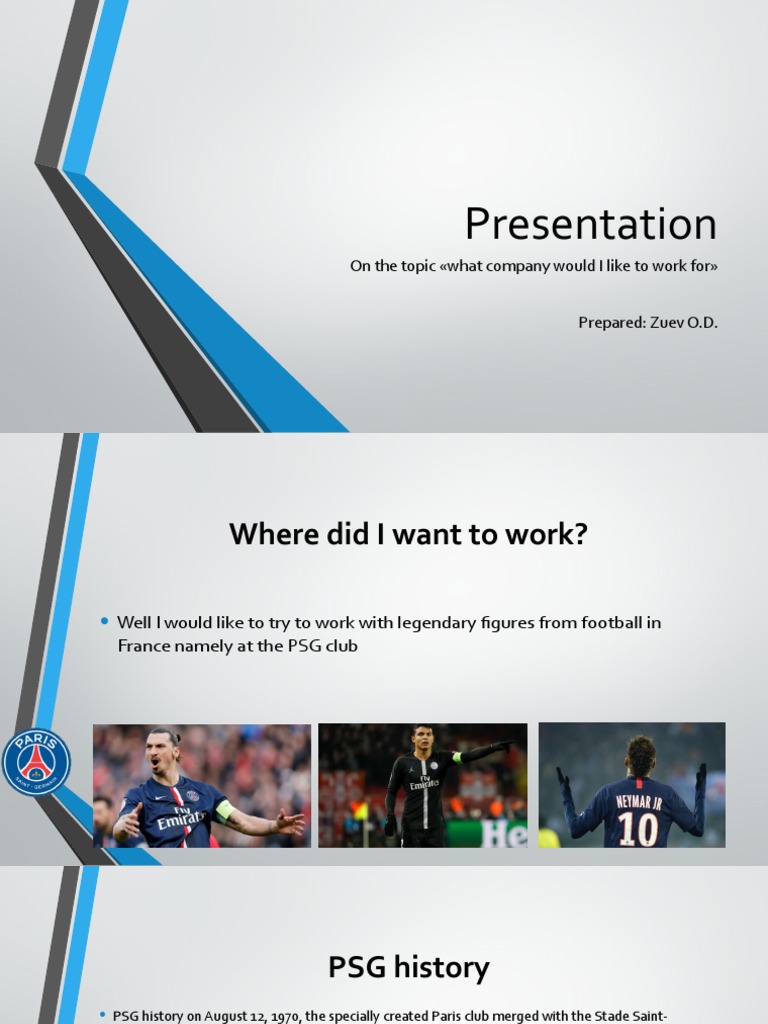 Presentation PSG For English | PDF | Sports Clubs | Association ...