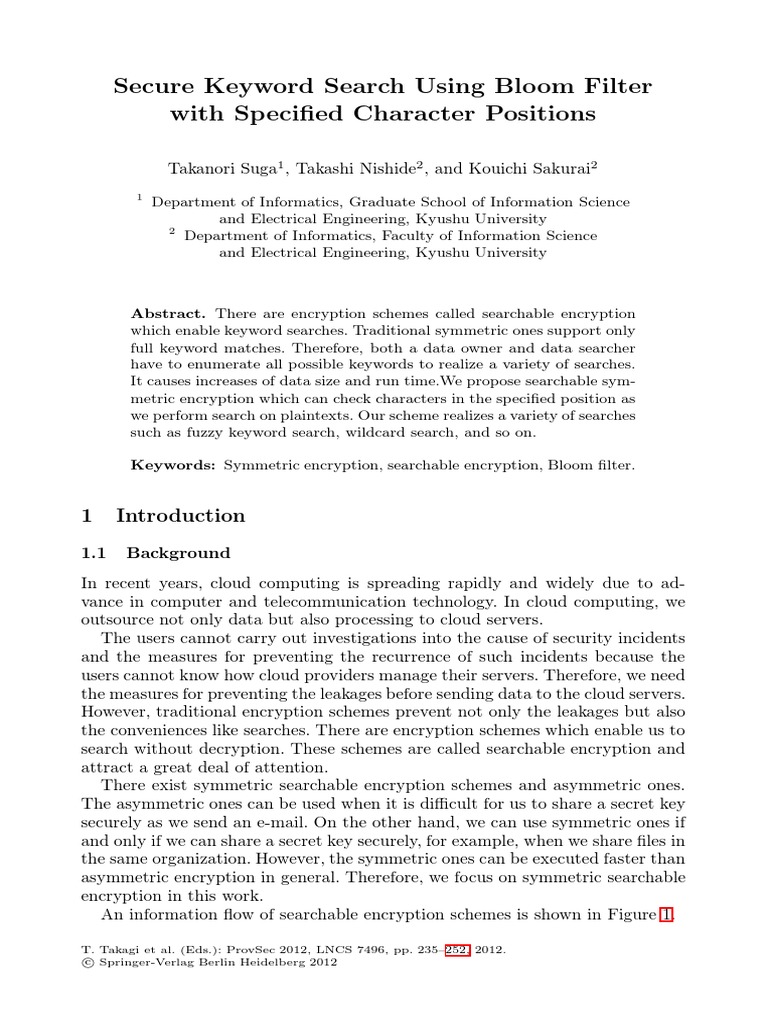 Secure Keyword Search Using Bloom Filter With Specified Character ...