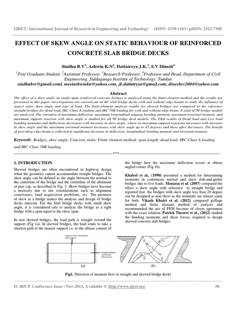 Effect of Skew Angle On Static Behaviour of Reinforced Concrete Slab ...