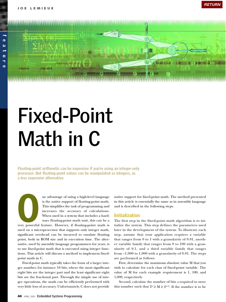 Fixed-Point Math in C: Manipulate Floating-Point Values as Integers | PDF | C (Programming ...