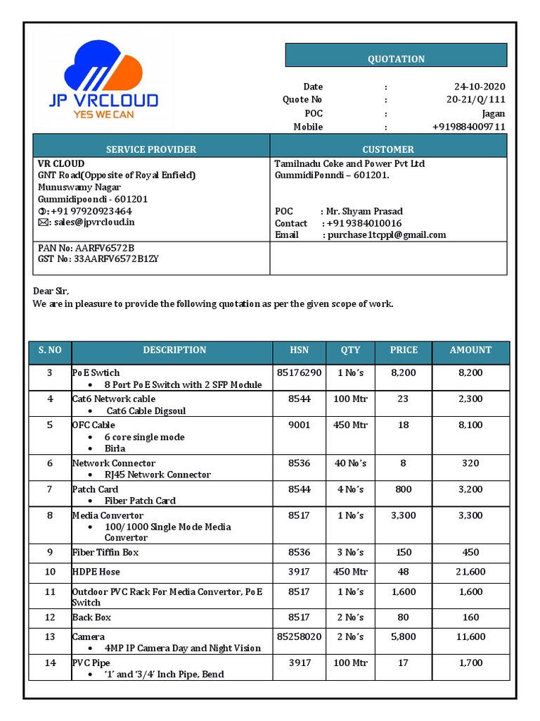 Revised CCTV Quotation | PDF | Computer Hardware | Manufactured Goods