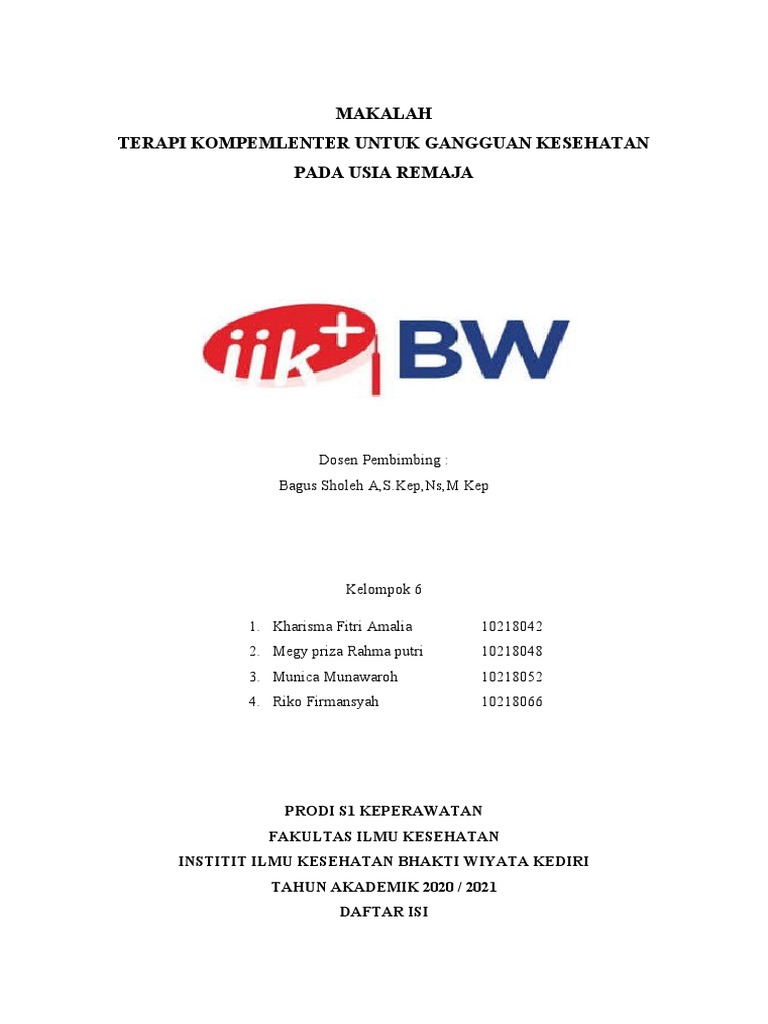 Kel.6 Terapi Komplementer Pada Remaja (Revisi) | PDF