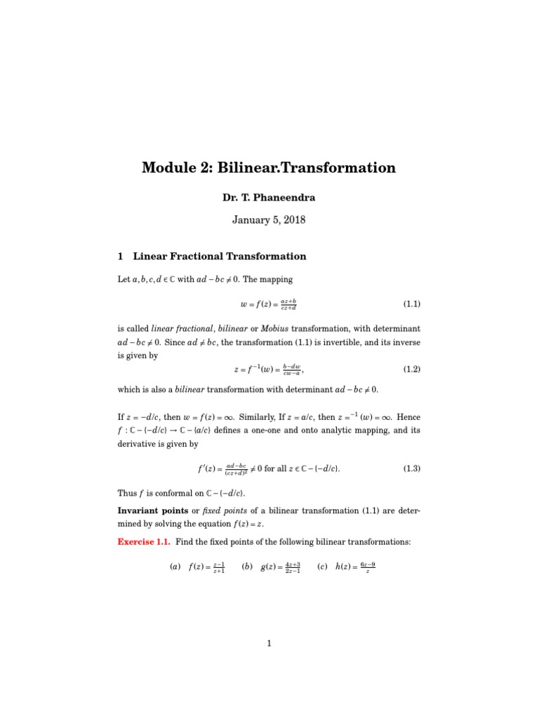 Module 2: Bilinear - Transformation: Dr. T. Phaneendra | PDF ...