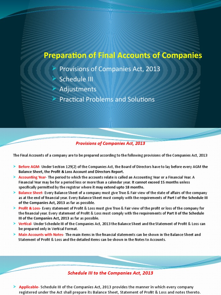 Final Accounts of Companies | PDF | Expense | Equity (Finance)