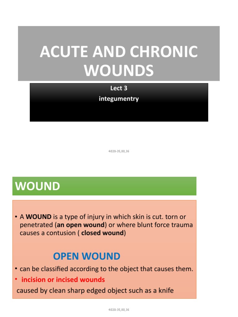 Acute and Chronic Wound | PDF | Wound Healing | Wound